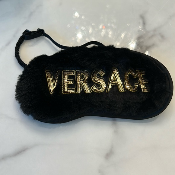 Versace | Accessories | Versace New Without Tag Eye Mask Furry Black ...